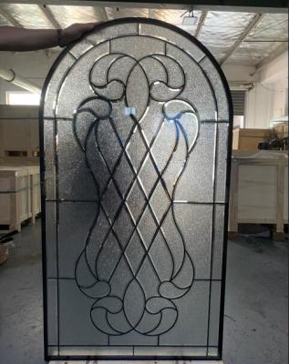 China All Diamond Beveled Entry  Door Glass With Patina Caming for sale