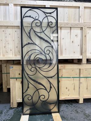 China Canada'S Best-Selling 22*64 Wrought Iron Door Inserts glass of 12*12 Steel Bar for Fiber glass doors for sale