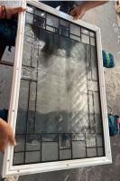 China Customized Decorative glass with frame for entrance doors for sale