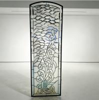 China Handcrafted Decorative Entry Door Glass Panel With Intricate Design For Front Entry Doors for sale