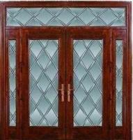 China 25.4MM 50MM Decorative Leaded Glass Triple Pane Windows For Noise Reduction Wooden Door for sale
