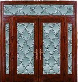 China 25.4MM 50MM Decorative Leaded Glass Triple Pane Windows For Noise Reduction Wooden Door for sale