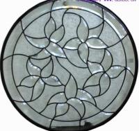 China 450MM Solid Round Decorative Leaded Glass Window Heat Resistance 2.54cm for sale