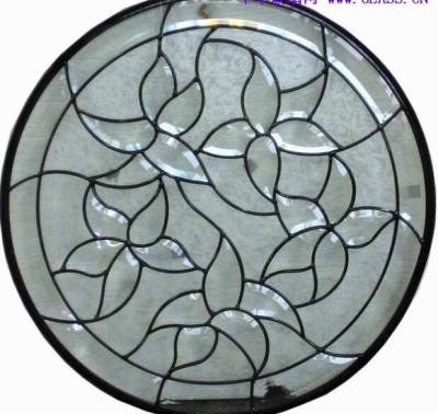 China 450MM Solid Round Decorative Leaded Glass Window Heat Resistance 2.54cm for sale