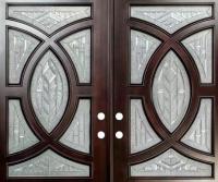 China 1625MM Zinc Caming Decorative Stained Glass Entry Doors Windows 1in Thickness for sale