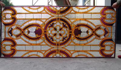 China Arched Yellow Patter Stained Leaded Glass For Villas Windows 2000mm for sale