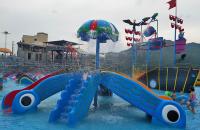 China Fiberglass Kids Commercial Water Play Equipment with Slides - 500kg Capacity, 12+ Year Lifespan for sale