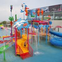 China Lanchao Fiberglass Water Playground Equipment 18m×16m×8m with 4 Slides and 11KW Power for sale