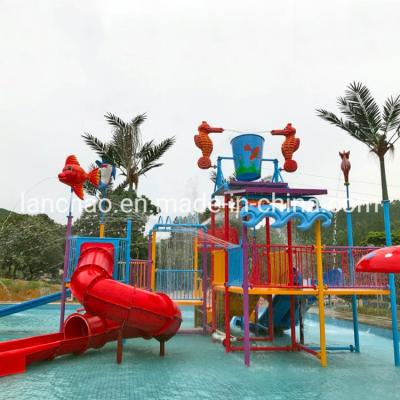 China Eco Friendly Outdoor Water Play Park 15m×11m×7m with 3 Slides and 11kW Power for Amusement Parks for sale