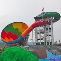 China Fiberglass Big Trumpet Water Slide 14.5m Height 360 Guests/Hour Capacity for Amusement Parks for sale