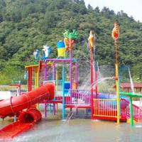 China 11KW Power Splash Water Playground Equipment with Anti-UV Protection - 18m x 16m Fiberglass Spray Park Structure for sale