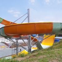 China Skin Raft Fiberglass Boomerango Water Park Slide for Adult for sale