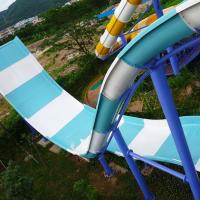 China Customized Size Water Park Equipment Fiberglass Large Boomerango Water Slide Suitable for Holiday Resorts for sale
