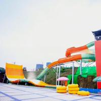China Stylish Water Park Rafting Boomerango Water Slide Two Person Water Slide for sale
