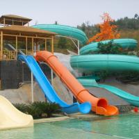 China Multicolored Amusement Park Water Slide Straight Tube Slide 23m Length for sale