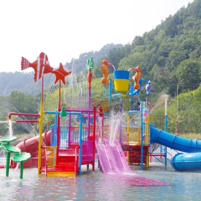 China Fiberglass Water Playground Equipment 18m×16m×8m with 4 Slides and 11KW Power for Outdoor Amusement Parks for sale