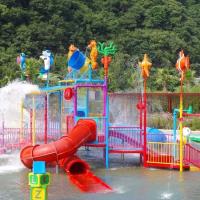 China Fiberglass Water Playground Equipment 18m×16m×8m with 4 Slides and 11KW Power for Outdoor Amusement Parks for sale