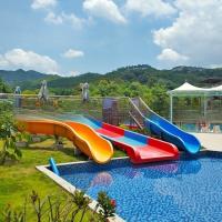 China Hot Dip Galvanized Fiberglass Water Slide 1.8m Height with 500kg Capacity for Theme Parks for sale