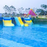 China Hot Dip Galvanized Fiberglass Water Slide 1.8m Height with 500kg Capacity for Theme Parks for sale