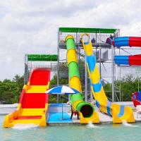 China Fiberglass Water Slide 120-180 Guests/Hr Capacity 30KW Power 4-8m Height for Amusement Parks for sale