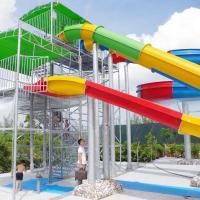 China Comfortable Outside Water Slides Fiberglass Waterslides Holiday Resort Combined for sale