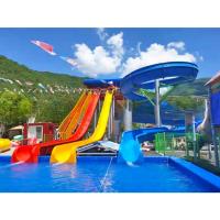 China High Speed Water Slide 8m Height 65m Length 180 Guests/Hour Capacity for Aquatic Theme Parks for sale