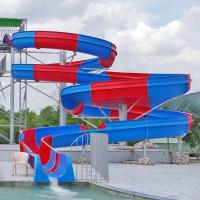 China LANCHAO-WS07 Spiral Pool Slide - 8m Height, 500kg Capacity Fiberglass Water Park Equipment for sale
