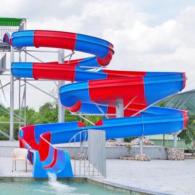 China OEM/ODM Open Spiral Water Slide 8m Height 81m Length for Amusement Parks for sale