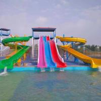 China OEM/ODM Open Spiral Water Slide 8m Height 81m Length for Amusement Parks for sale