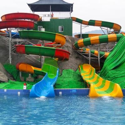 China Customized Spiral Water Slide Tube 8m Height 75m Length with 500kg Capacity for Amusement Parks for sale