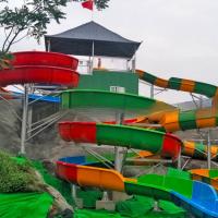 China Spiral Water Slide 8m Height 75m Length Fiberglass Aqua Park Equipment with 7.5KW Power and 120-180 Guests/Hour Capacity for sale