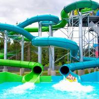 China Commercial Water Park Spiral Slide 8m Height 75m Length with 500kg Capacity for Amusement Parks for sale
