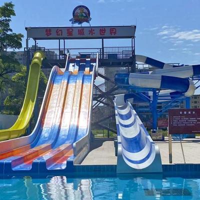China SGS Certified Open Fiberglass Spiral Tube Slide for Water Parks - 8m Height, 81m Length, 180 Guests/Hour Capacity for sale