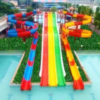 China SGS Certified Open Fiberglass Spiral Tube Slide for Water Parks - 8m Height, 81m Length, 180 Guests/Hour Capacity for sale