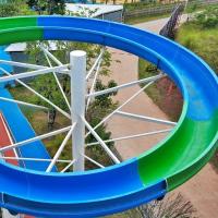 China Outdoor Fiberglass Spiral Water Slide 8m Height 11KW Power for Amusement Parks with 12+ Year Lifespan for sale