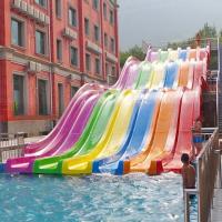 China Fiberglass Rainbow Racing Water Slide for Adults - 8m Height, 42m Length, 180 Guests/Hour Capacity with SGS Certification for sale