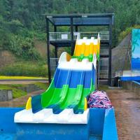 China 6 Lanes Fiberglass Rainbow Waterslide 8m Height 42m Length for Amusement Parks and Resorts for sale