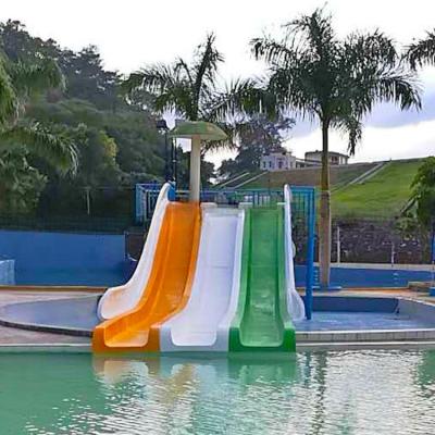 China Custom Small Public Water Slide 8m Height 42m Length Fiberglass Construction for Amusement Parks for sale