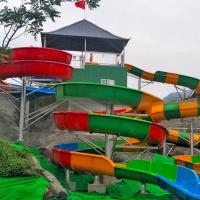China LANCHAO-WS07 Fiberglass Spiral Water Slide 8m Height 95m Length for Theme Parks and Water Parks for sale