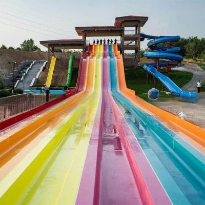 China Multi Lane Rainbow Water Slide Fiberglass 8m Height 180 Guests/Hr Capacity for Amusement Parks for sale