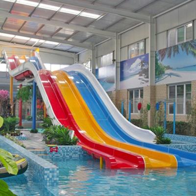 China Customizable 8m Height Rainbow Water Slide with 180 Guests/Hour Capacity - Fiberglass Pool Slide for Amusement Parks for sale