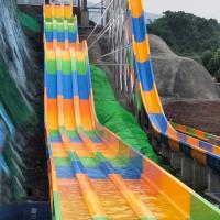 China Lanchao Rainbow Racing Water Slide 8m Height 65m Length Commercial Theme Park Equipment for sale