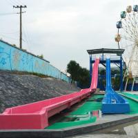 China LANCHAO-WS01 High-Speed Water Slide 65m/60m Length 8m Height 180 Guests/Hour Capacity for sale