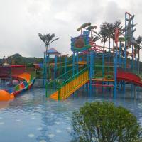 China Fiberglass Medium Water House 25m×23m×12m with 5 Slides & 45KW Power for Outdoor Aqua Parks for sale
