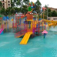 China Fiberglass Medium Water House 25m×23m×12m with 5 Slides & 45KW Power for Outdoor Aqua Parks for sale