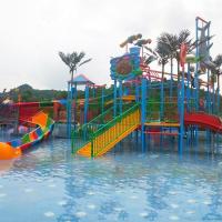 China LANCHAO-WH03 Water Park Fiberglass Aqua Playground with 12m Height, 45KW Power & 500kg Capacity for Amusement Parks for sale