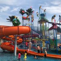 China LANCHAO-WH03 Water Park Fiberglass Aqua Playground with 12m Height, 45KW Power & 500kg Capacity for Amusement Parks for sale