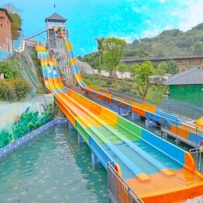China Lanchao Custom Water Slide Equipment 8m Height 180 Guests/Hour Capacity for Theme Parks for sale