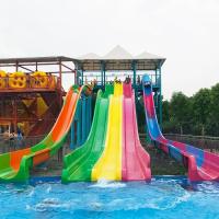 China Customized Fiberglass Water Park Slide 8m Height 180 Guests/Hour Capacity for Amusement Parks for sale