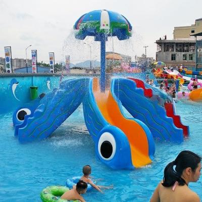 China Multicolor Octopus Water Slide for Children - 7000x3800mm Fiberglass Play Structure with 500kg Capacity for sale